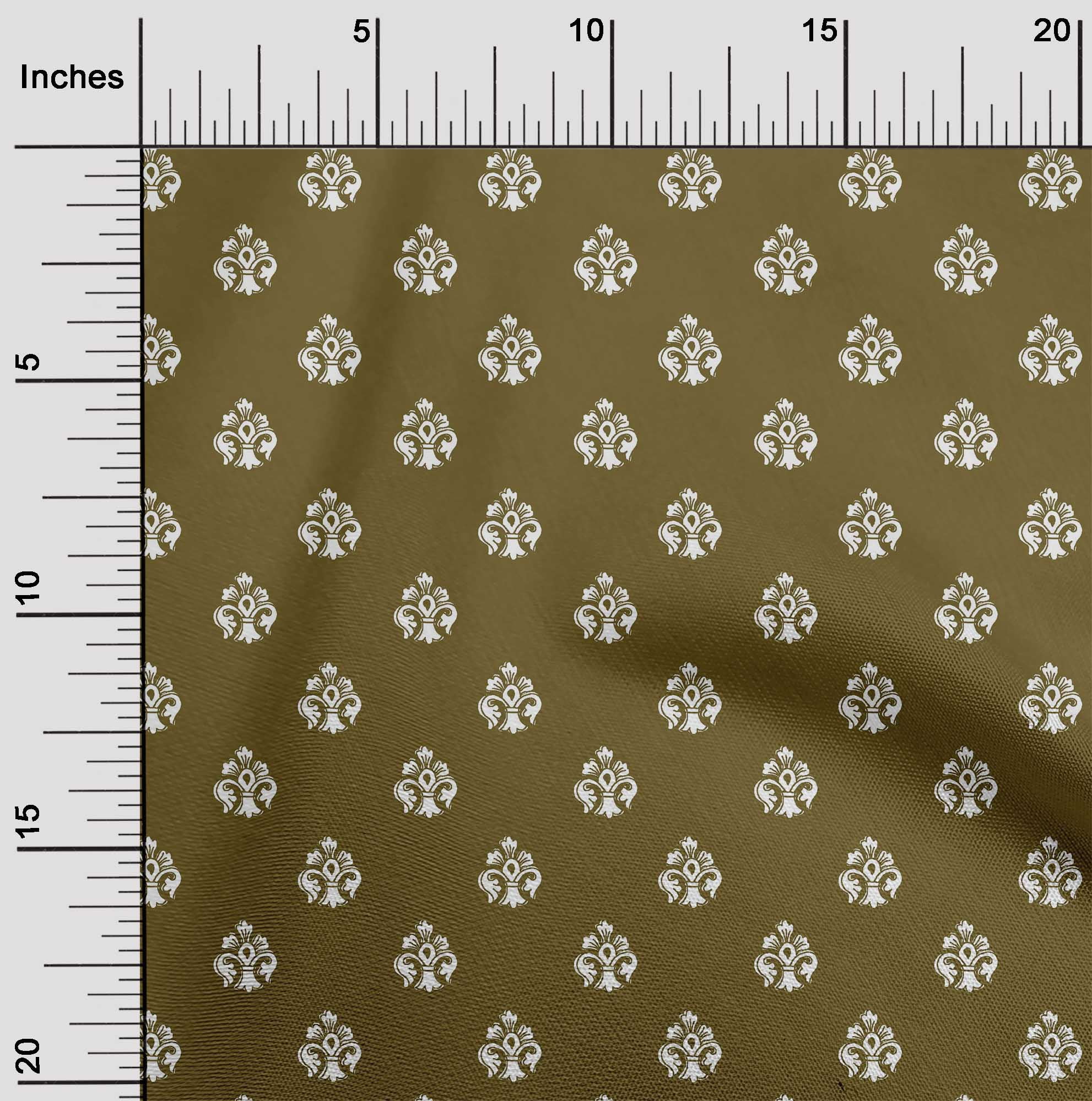 oneOone Silk Tabby Fabric Floral Block Print Fabric By Yard 42 Inch ...