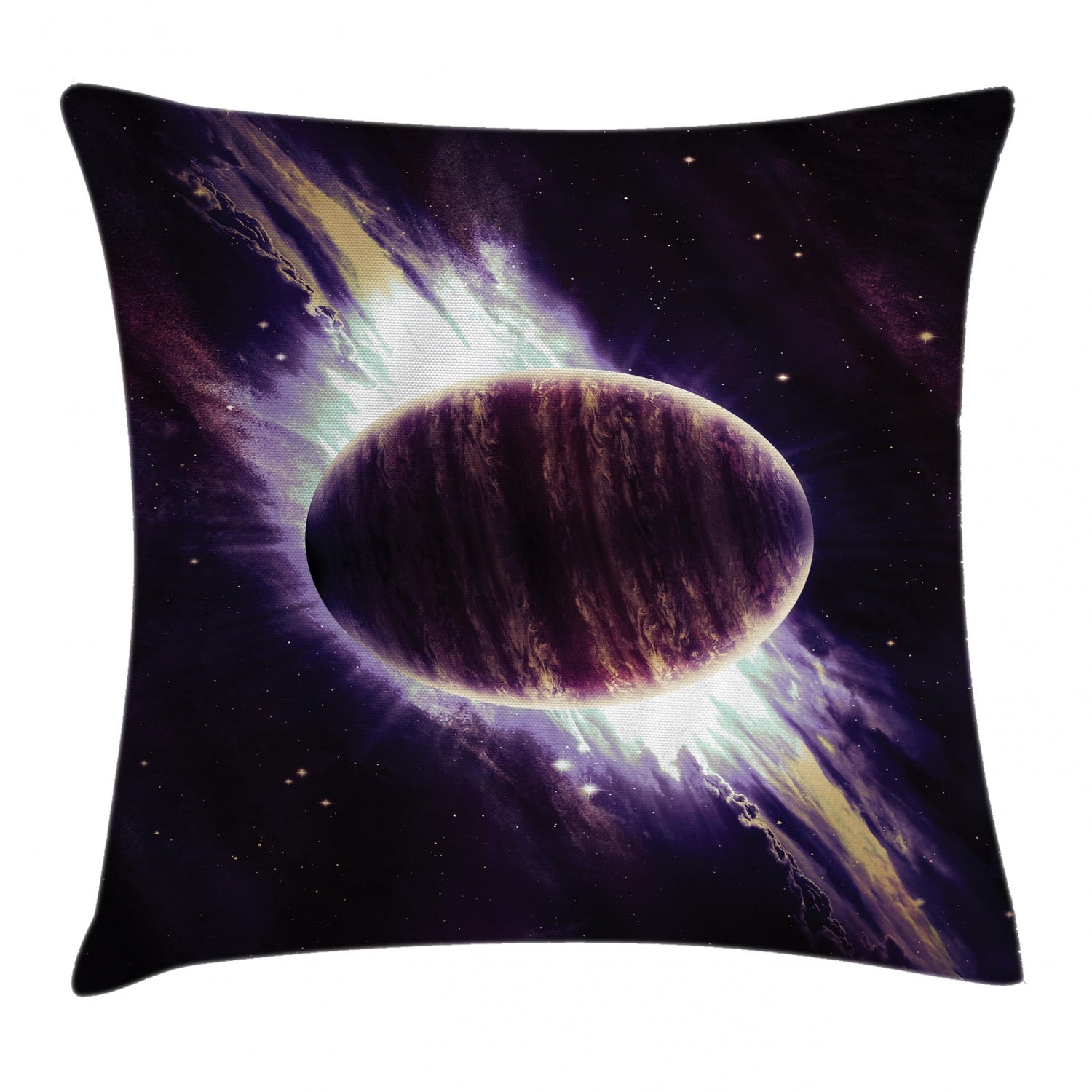Galaxy Throw Pillow Cushion Cover, Trippy Planet in Cosmos Mystic ...