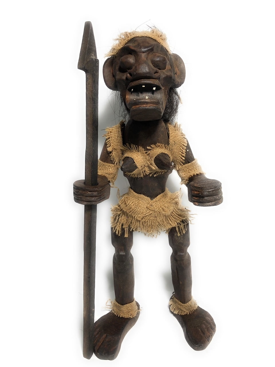 Female Primitive Tiki Warrior Chief w/ Spear 20" - Tribal Art | # ...