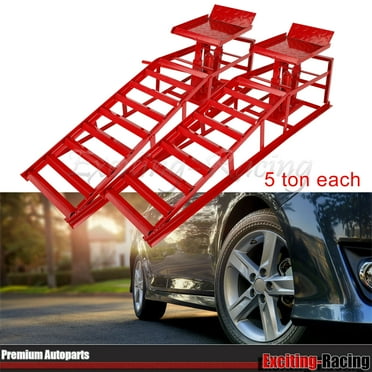 2 Pack Hydraulic Car Ramps 5T 11000lbs Heavy Duty Low Profile Car Lift ...