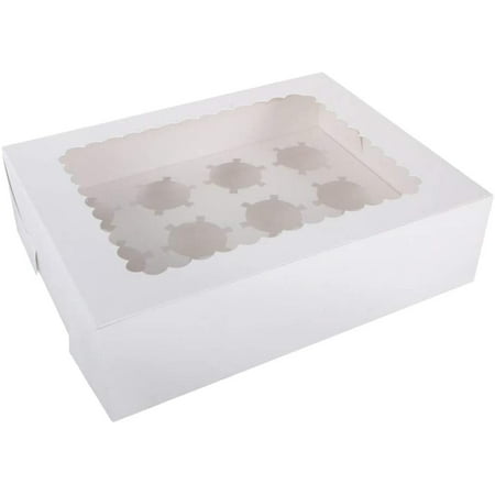 Muffin Cardboard Boxes Portable 12 Cavity Cupcake Pastries Container ...