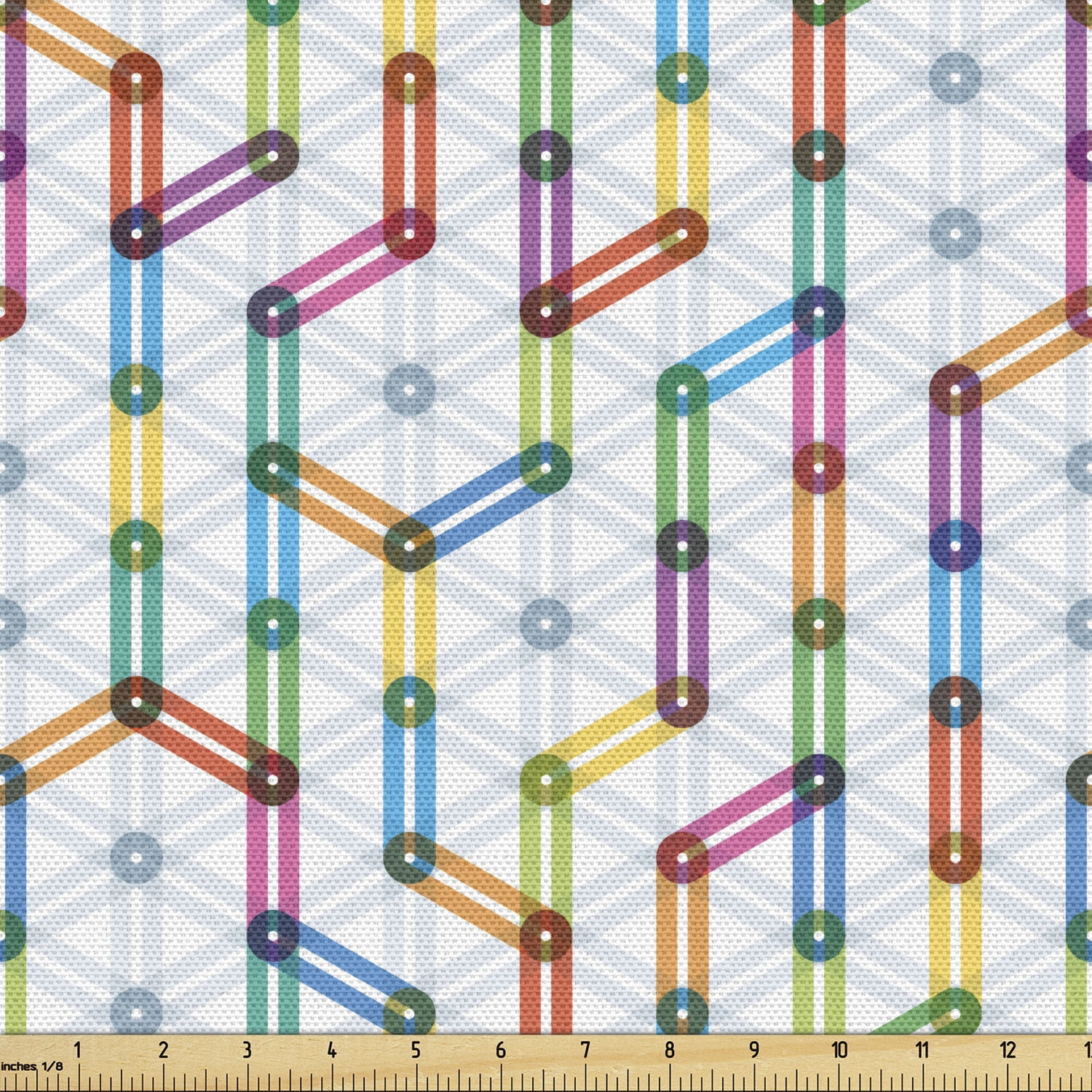 Modern Fabric by the Yard, Abstract Colorful Digital Looking Design ...