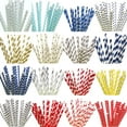 Sets of 100 Paper Straws Great for Birthday Wedding Baby Shower Party ...