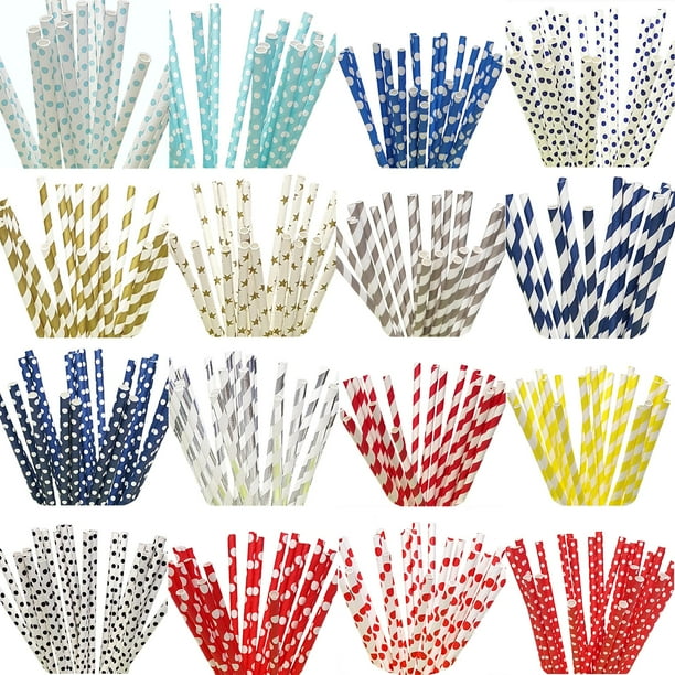 Sets of 100 Paper Straws Great for Birthday Wedding Baby Shower Party ...