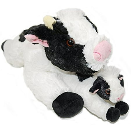 Super Soft Cows Plush Stuffed Animals Set - 18 inch Cow with Baby Calf ...