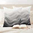 Black White Abstract Waves Waterproof Throw Pillow Covers Set of 2 ...