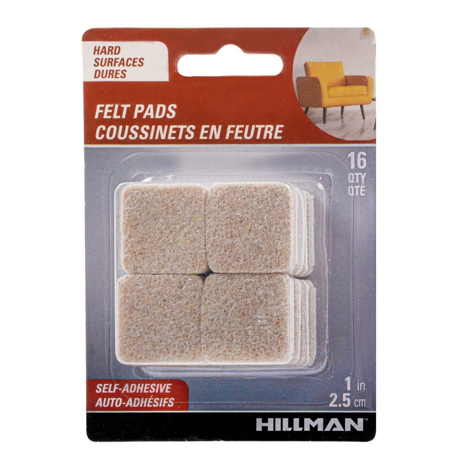 Click here for The Hillman Group Felt Pads 1 Square Oatmeal 16pc... prices