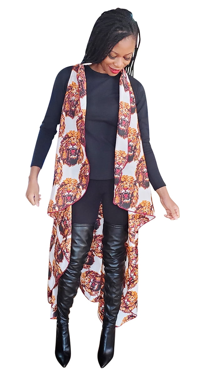 Lion African Print Fashion Shawl wrap with Armholes Light-weight with ...