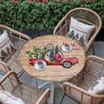 Christmas Round Tablecloth Red Truck Tablecloths with Elastic Edge ...