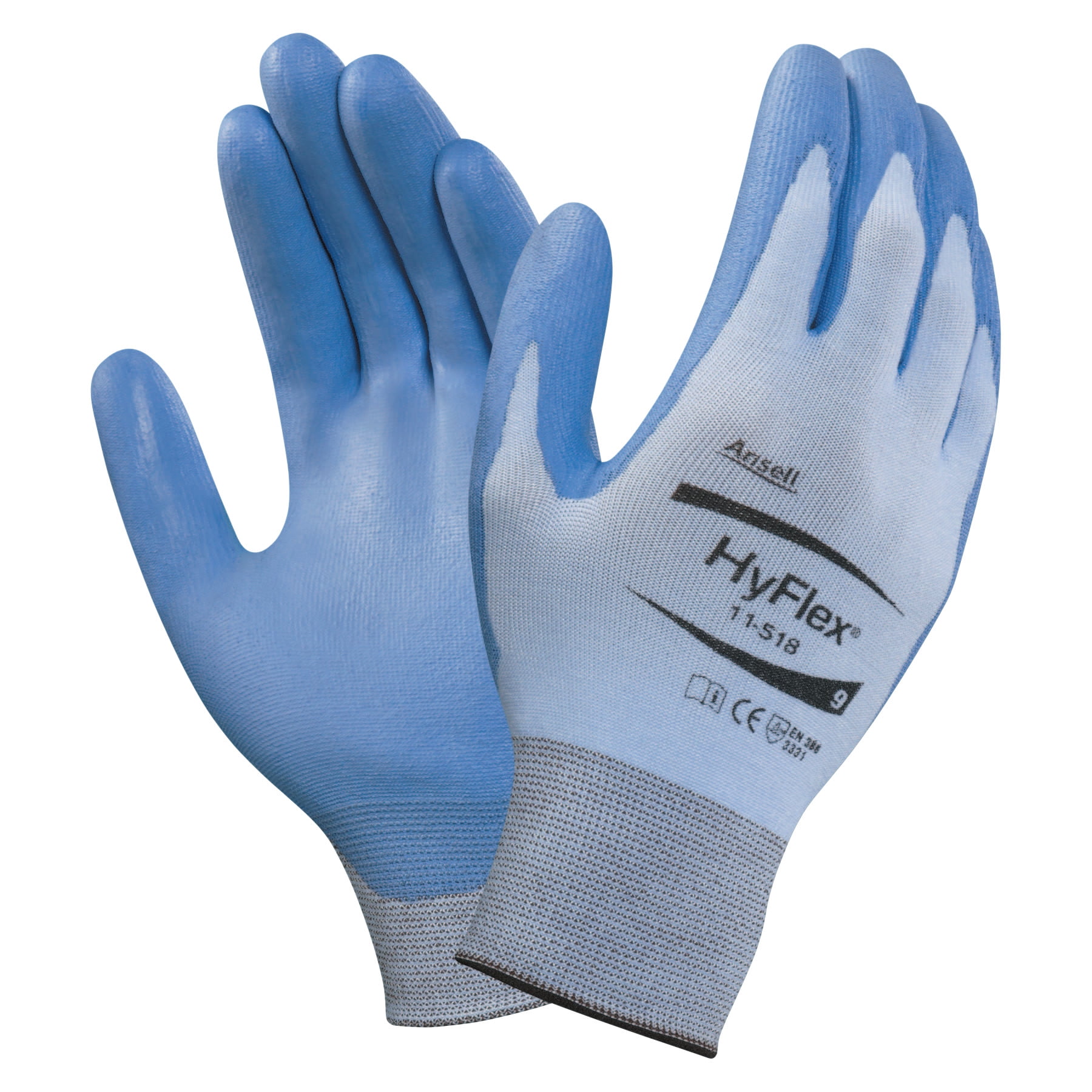 Ansell HyFlex Coated Gloves, 7, Blue/Gray - Walmart.com - Walmart.com