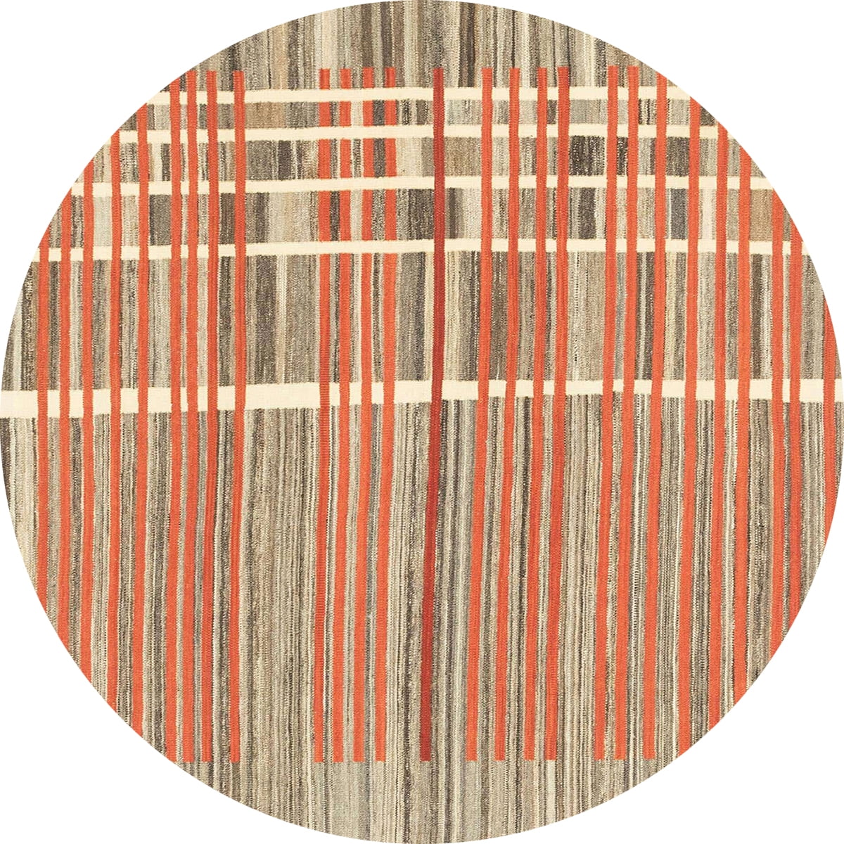 Ahgly Company Indoor Round Abstract Red Abstract Area Rugs, 6' Round ...