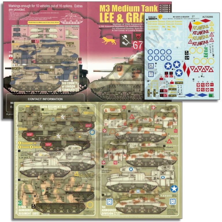Echelon Fine Decal 1:35 WWII M3 Lee & Grant Burma & North Africa # ...