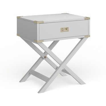 Chelsea Lane X-Base 1-Drawer Nightstand Side Table, Blue - Walmart.com