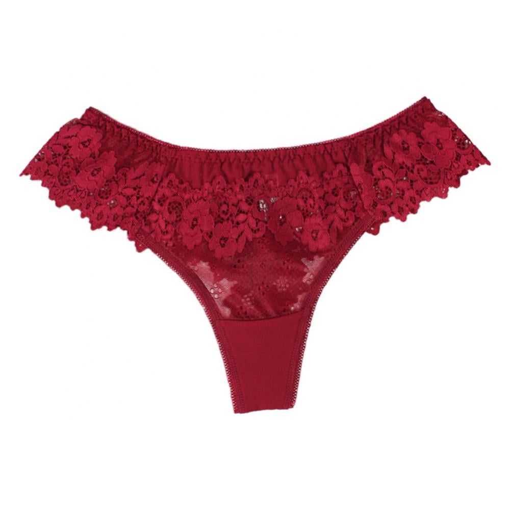 Xmarks Womens Lace G String Thongs Lace Thong Plus Size Panties Retro