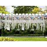 8X6 ft Wedding Floral Garage Door Background White Blue Rose Flower ...