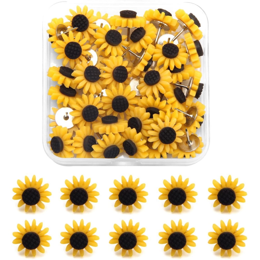 Creative Design Sunflower Pins Thumb Tacks Cork Board Thumbtacks Crafts ...
