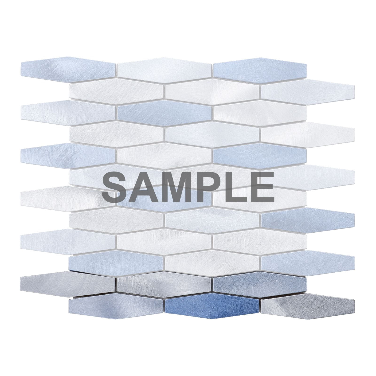Sample - Modket Blue Metallic Hexagon Metal Aluminum Modern Mosaic Tile ...