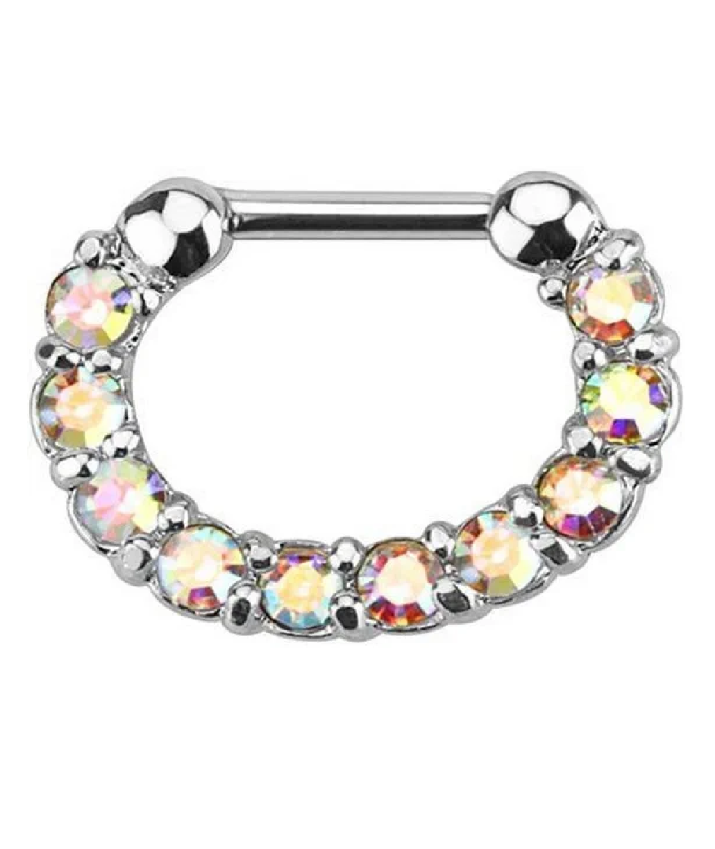 Surgical Steel Single Line Paved Gem Septum Clicker - Walmart.com
