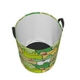 Goofa Cartoon Frog Printed Circular Hamper,Laundry Basket with Handles ...