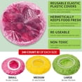 240 Pieces Reusable Elastic Food Bowl Storage Covers 3 Size Colorful ...