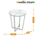 Mango Steam Metro Glass Round End Table - Clear Top / Chrome Base ...