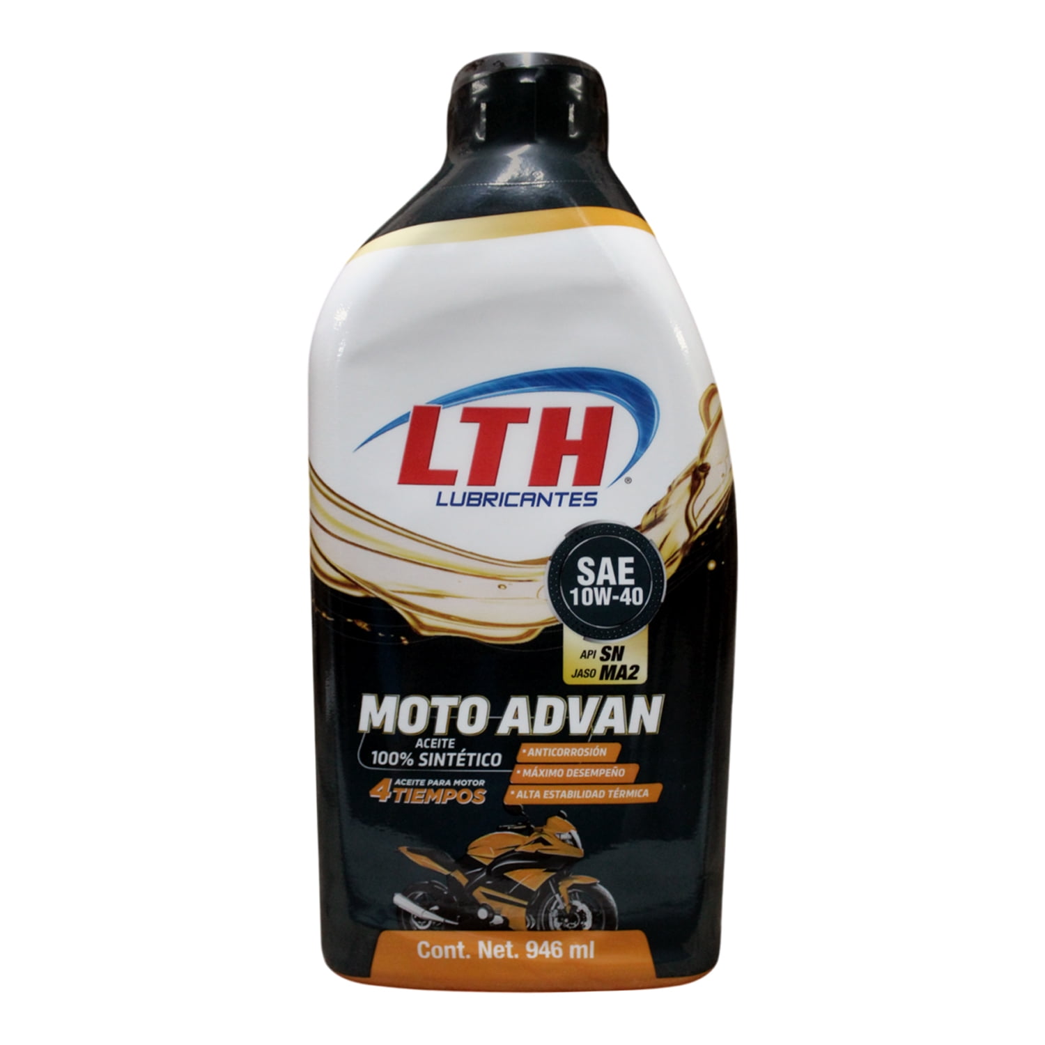 Aceite 4T 10W40 API SN JASO MA2 946 ml LTH Moto Advan | Bodega Aurrera ...
