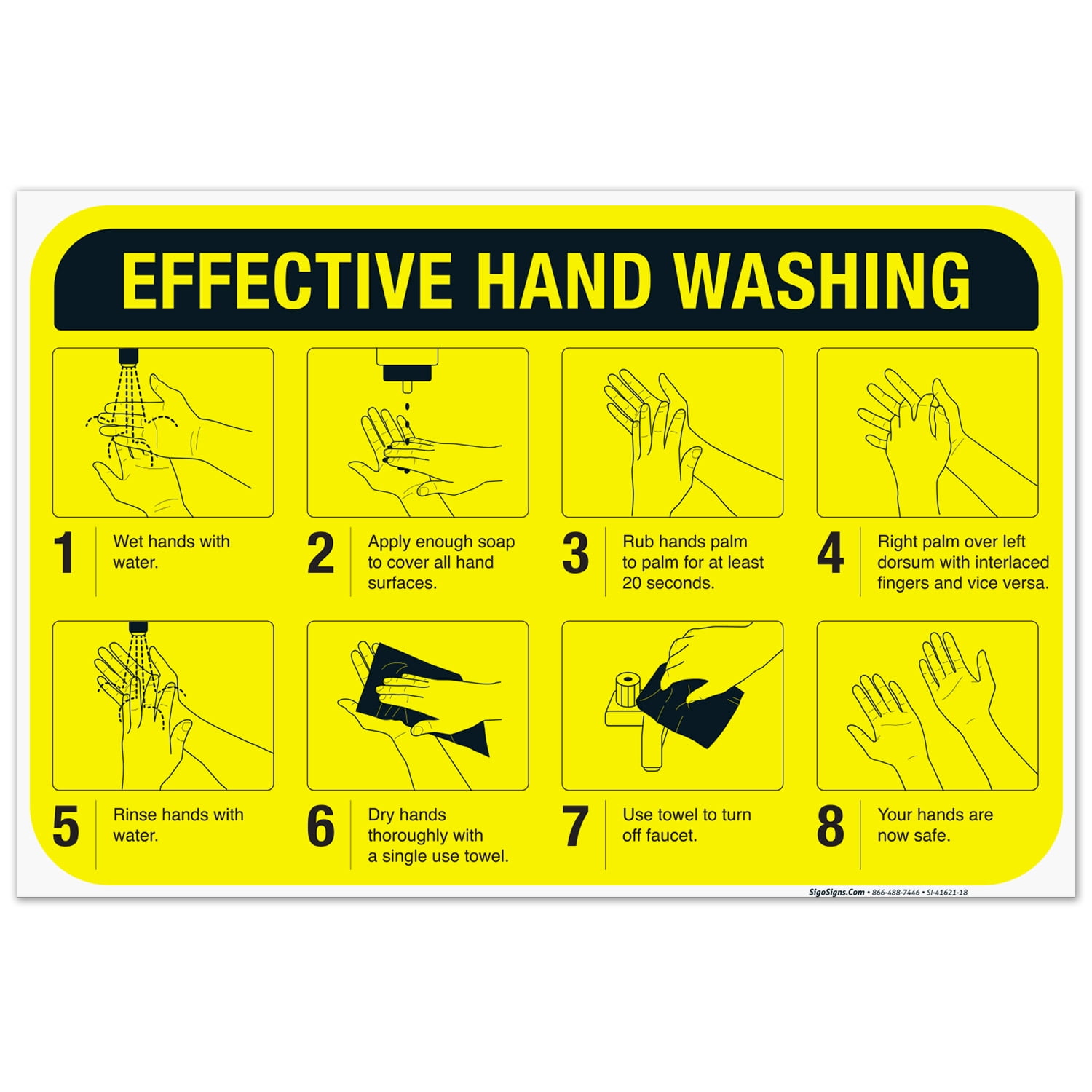 Hand Washing Sign, 24x36 Corrugated Plastic - Walmart.com