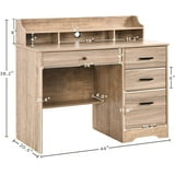 Catrimown PC and Laptop Desk with Shelf, Drawers, Monitor Stand for ...