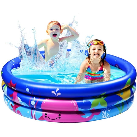 KCSD Kiddie Inflatable Swimming Pool KCSD 48"X 15" Inflatable Pool Blow ...