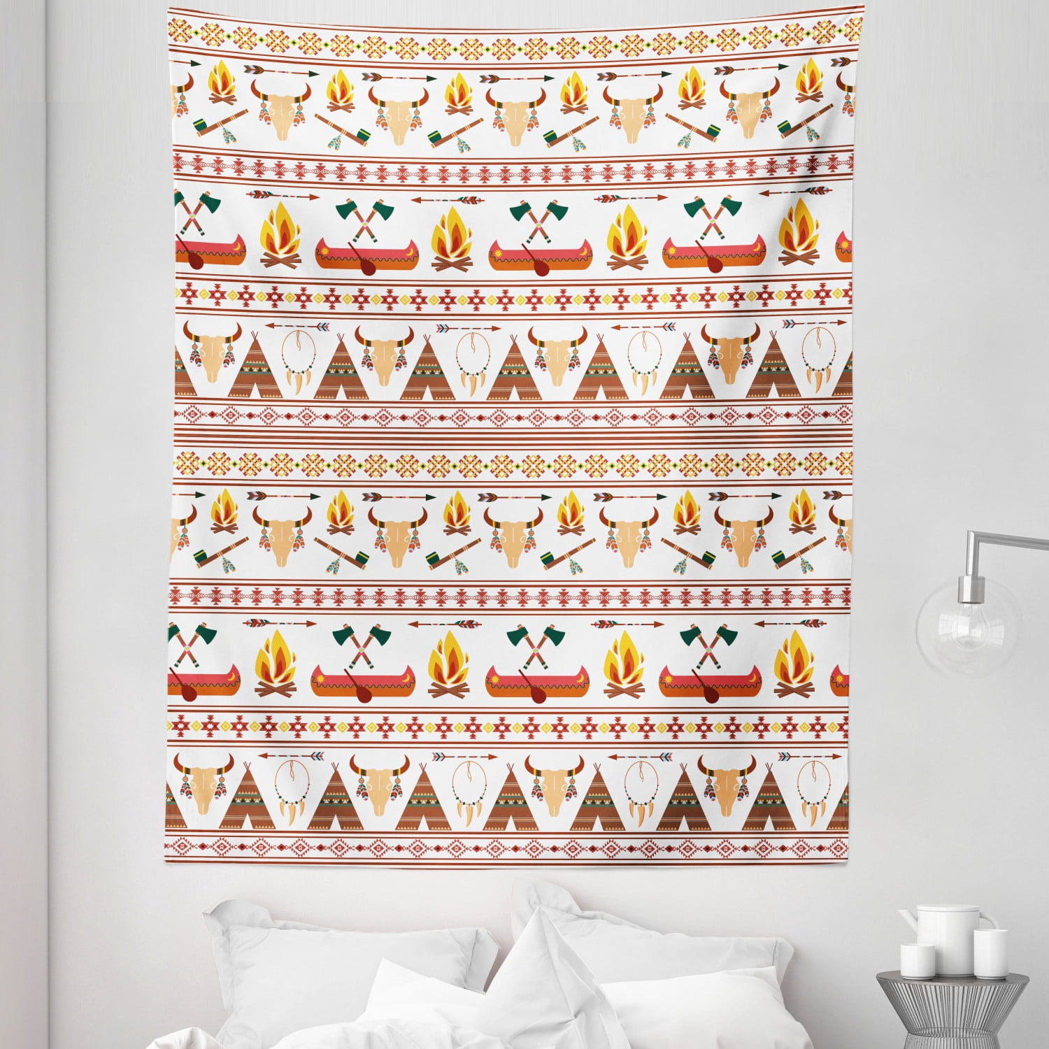 Ethnic Tapestry, Pattern with Geometrical Borders Art Print, Fabric ...