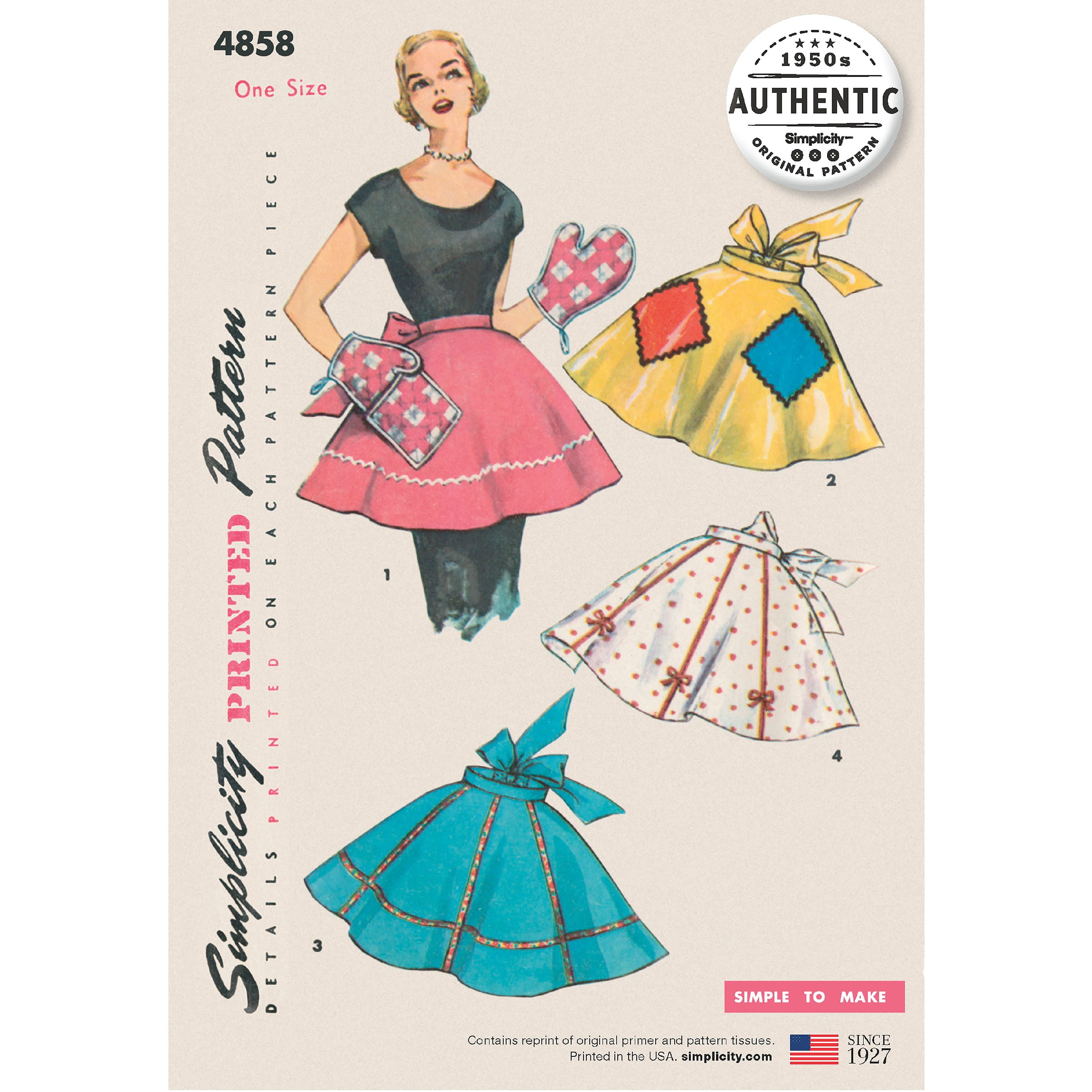Simplicity Misses' One Size Vintage Apron with Mitts Pattern, 1 Each ...