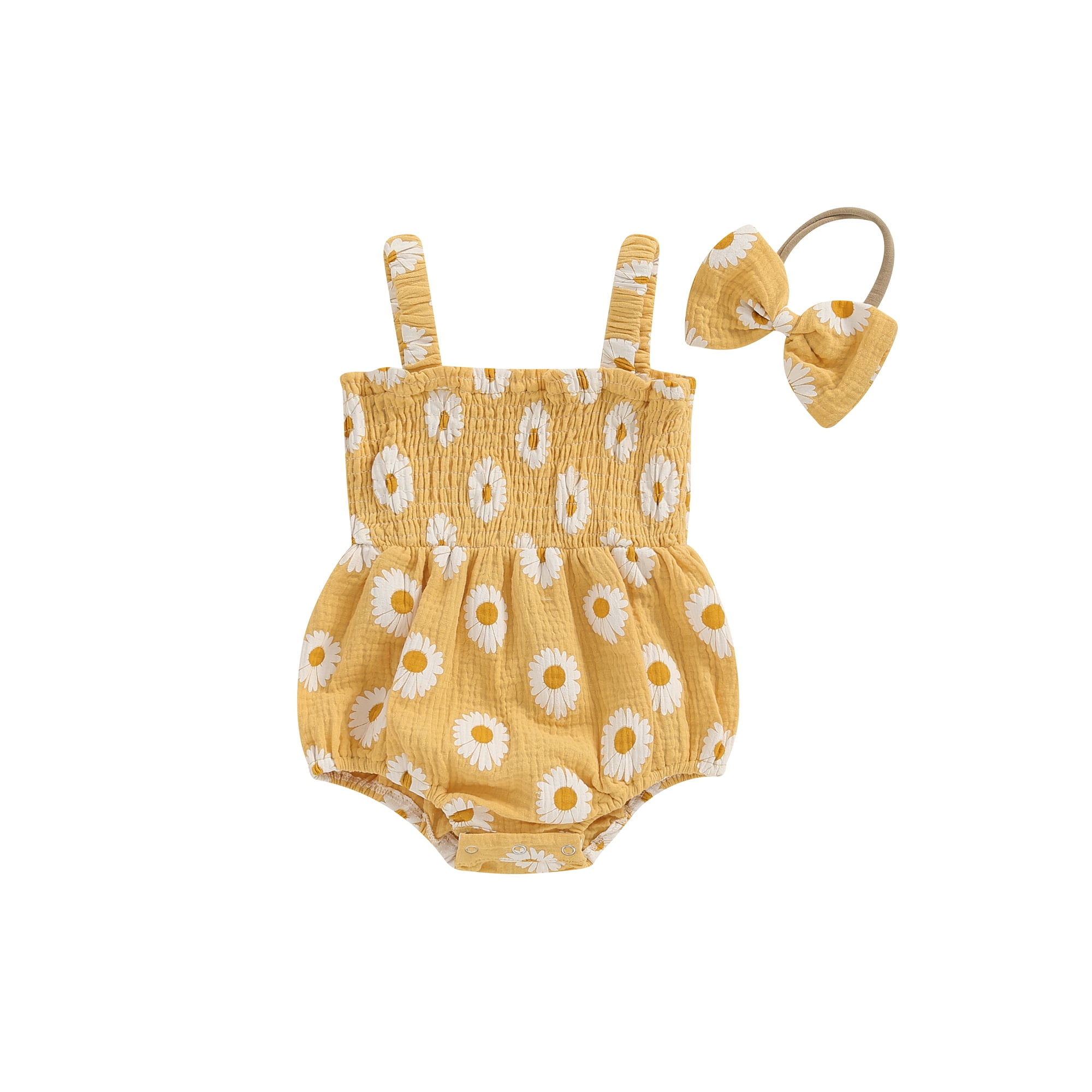 Click here for Pudcoco Baby Girls Summer Romper Daisy Print Frill... prices