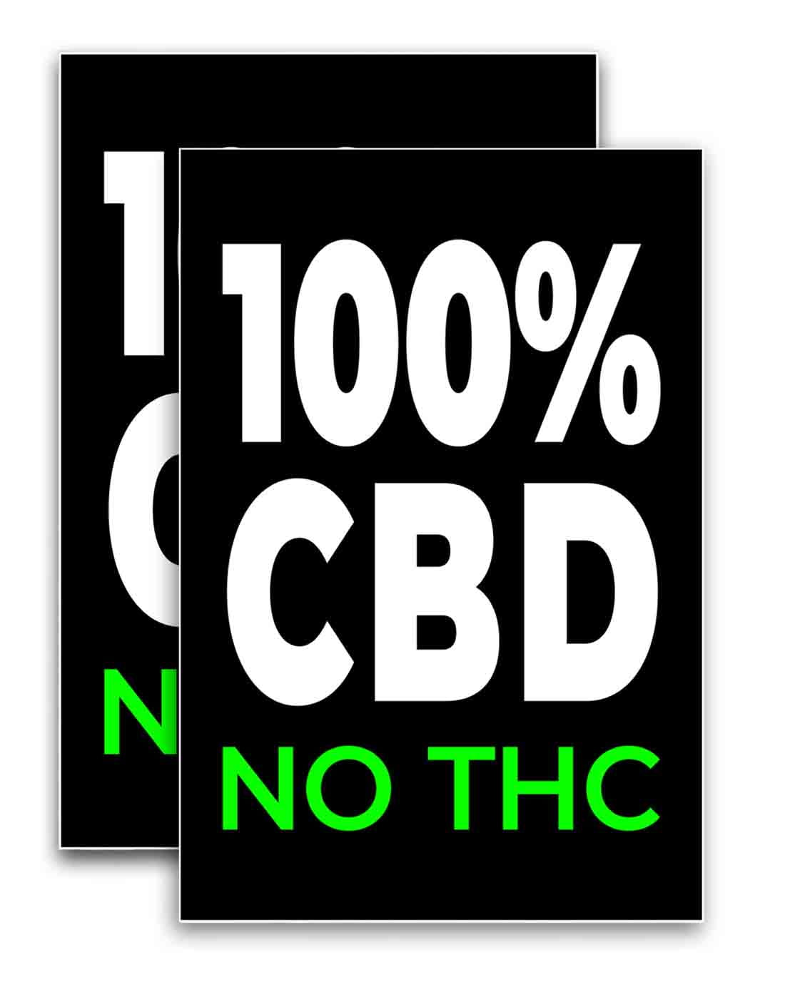 100 Cbd No Thc (24" X 36") Vinyl Decal Only (Pack of 2) |Sign|Sticker ...