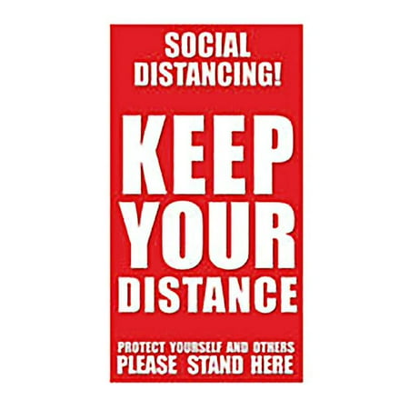 Safety Social Distance Window Wall Sticker Keep 2m Warning Sign Decals ...