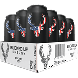 Bucked Up Energy Drink, Rocket Pop Flavor, 12 Cans, 16 fl oz, 300 mg ...