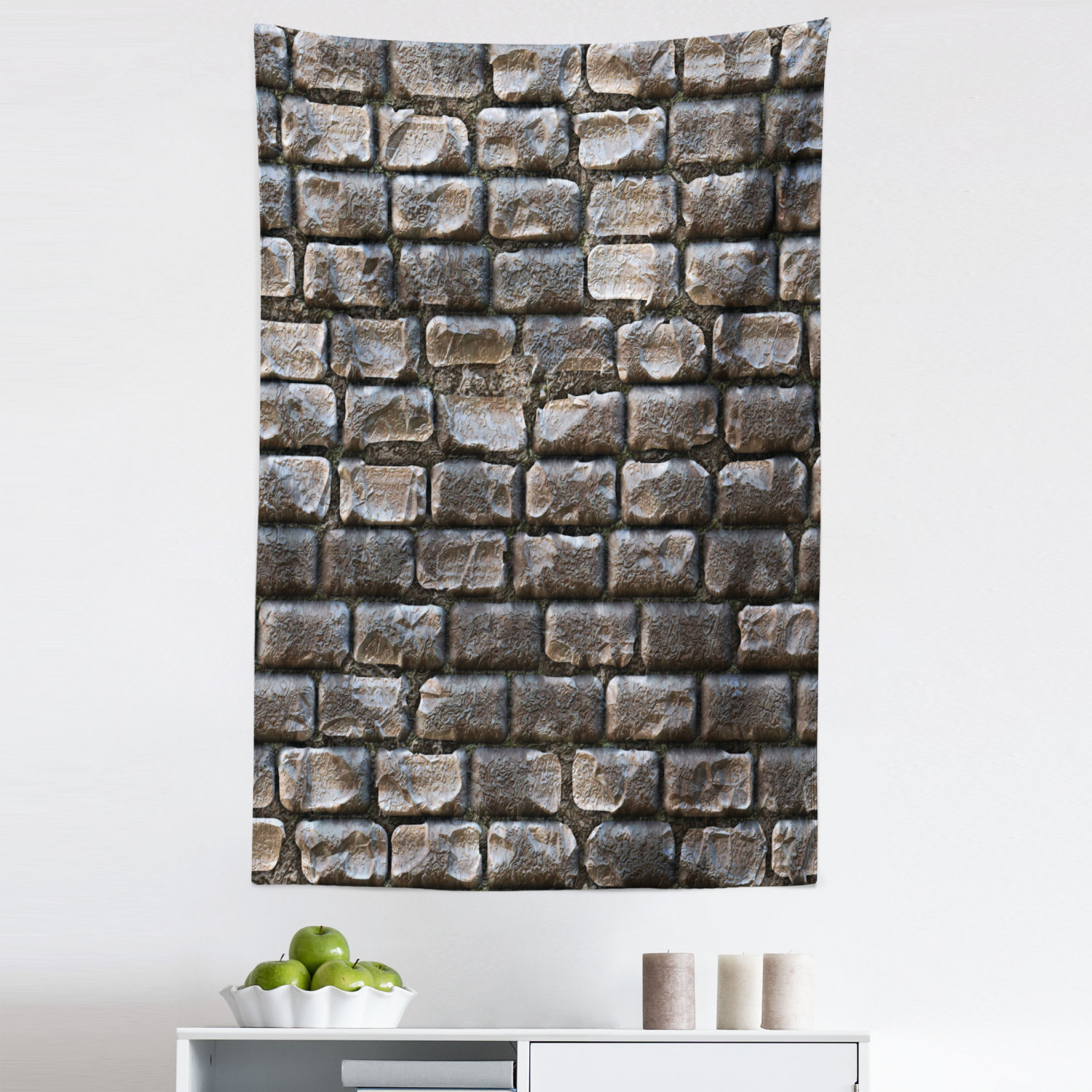 Cobblestone Tapestry, Stained Rectangular Pavement Stones and Decayed ...