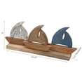 Maison Concepts Mango Wood Triple Boat On Base (22.25L X 3.5W X 9H ...
