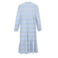 Levmjia Girls Long Sleeve Striped Dress 4 - 15Y Round Neck Side Pockets ...