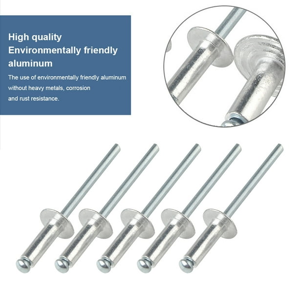 VONKY 100 Pieces Aluminium Carbon Steel for Pop Rivet Portable Smooth ...