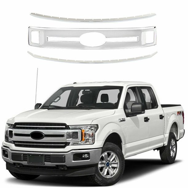 NINTE Grille Covers for 2018-2020 Ford F150 XL ABS Chrome Grille ...