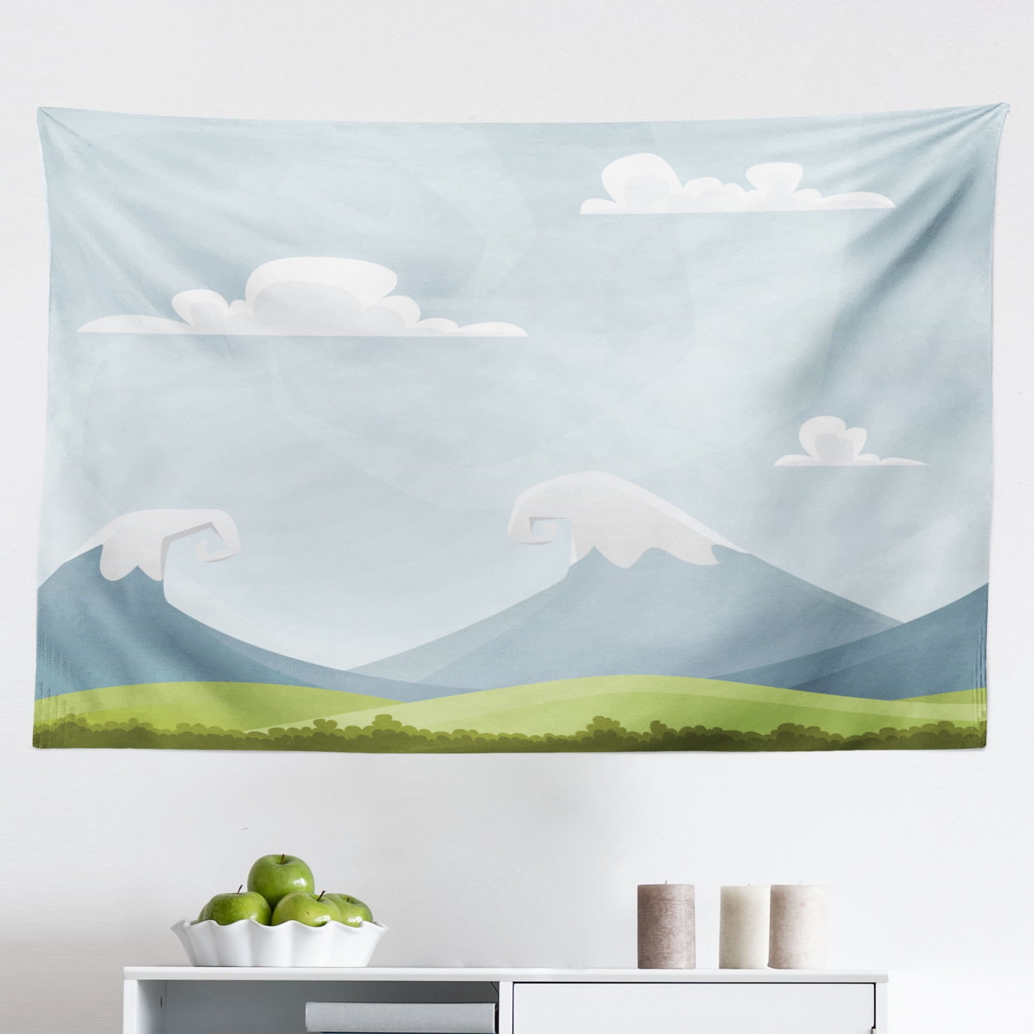 Cloud Tapestry, Paper Plane with a Heart Flight Path Floating Over The ...