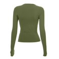 Autumn Long Sleeve Round Neck T Shirt Slim Fit Basic Top Soft Milk Silk ...