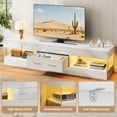 Bestier Meuble Télé Blanc pour Téléviseurs jusqu'à 75 Pouces, Centre de ...