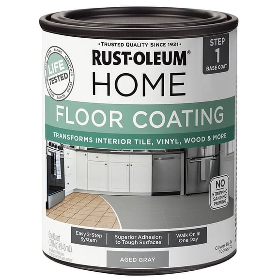12-Pack of 1 qt Rust-Oleum 365929 Home Aged Gray Home Floor Coating ...