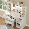 REVOMINCA Vanity Desk with Mirror and Lights, Makeup Table with ...
