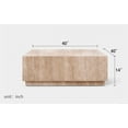 Mofit Home Modern Elegant Wood Block Coffee Table with Beige Travertine ...