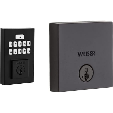 SmartCode Keypad Matte Black Electronic Door Lock & Modern Square Matte ...