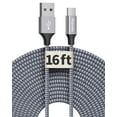 JUJHGRF-16ft Extra Long USB C Cable, USB-A 2.0 to USB-C Cable, Fast ...