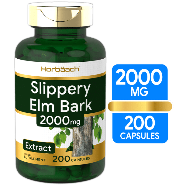 Slippery Elm Bark Capsules | 2000mg | 200 Count | Non-GMO & Gluten Free ...