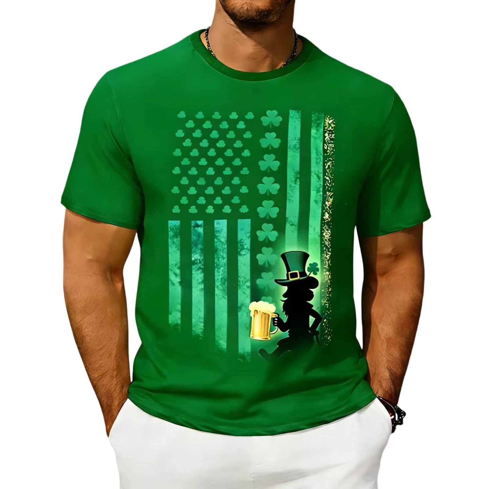 Click here for Floleo Mens St Patricks Day Themed Short Sleeve Cr... prices